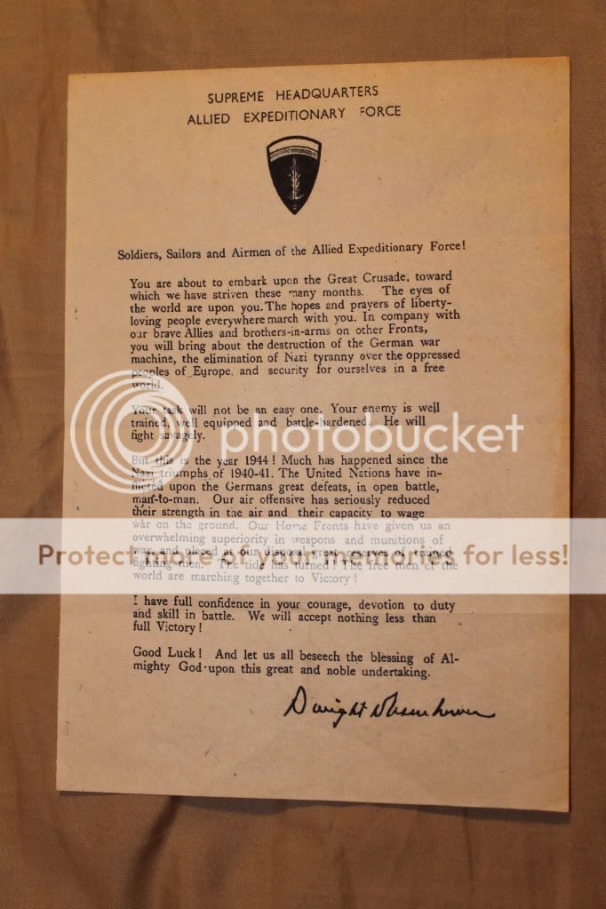 D Day Letter - EPHEMERA, PHOTOGRAPHS & MILITARY ARTWORK - U.S ...
